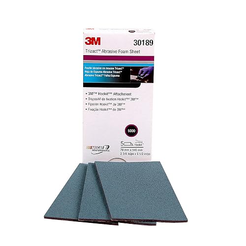 3M Trizact Hookit Foam Sheets, 30189, 5000, 2-3/4 in x 5 1/2 in (70 mm ...