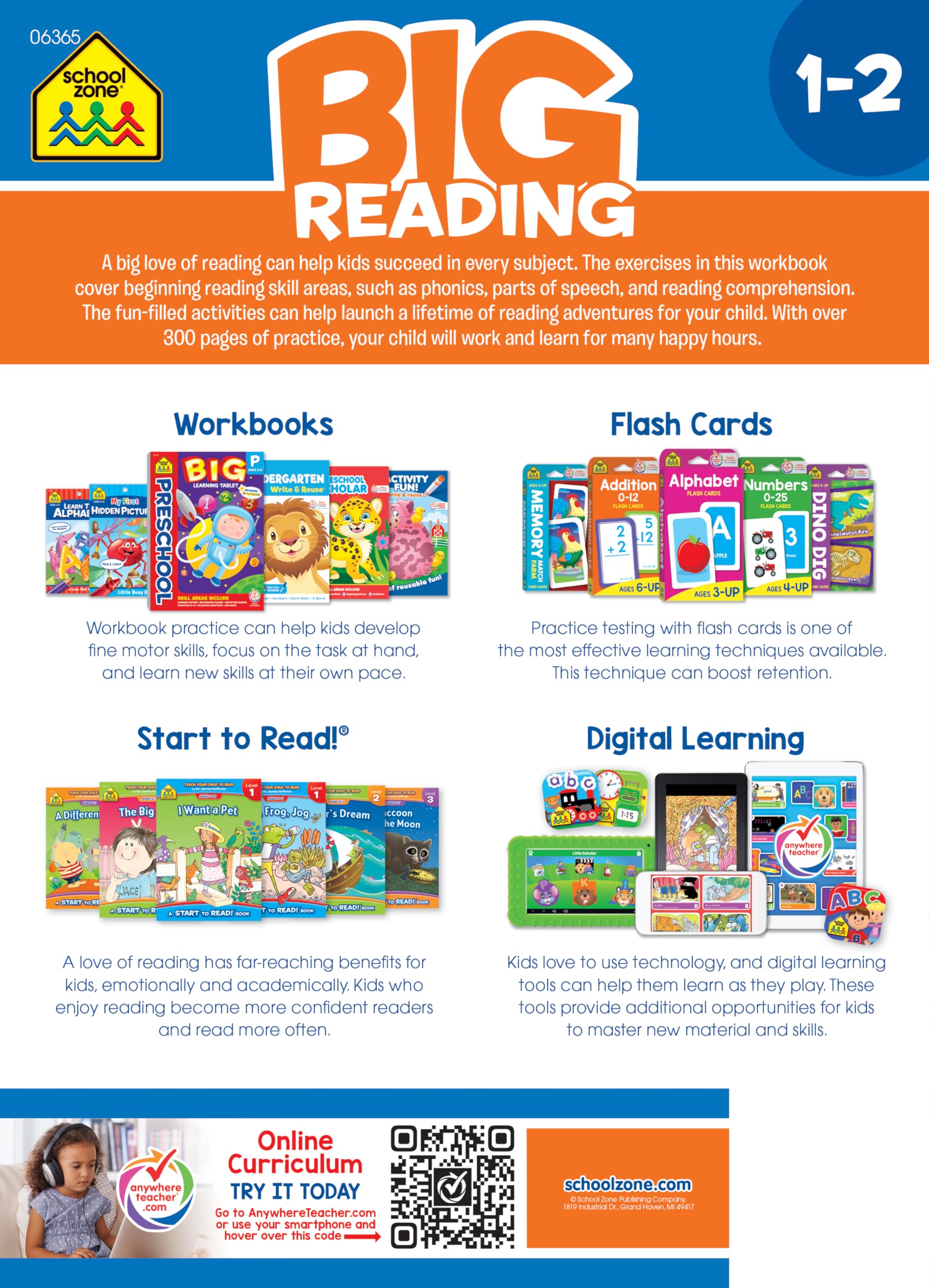 Mua School Zone Big Reading 1-2 Workbook: 320 Pages, 1st Grade, 2nd ...