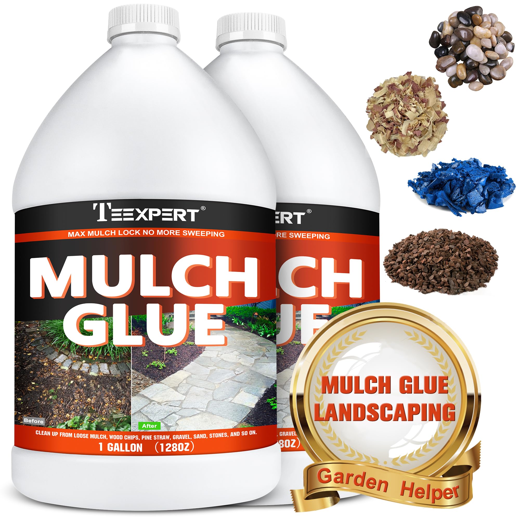 Teexpert Mulch Glue-2 Gallon Mulch Glue for Landscaping, Ready to Use ...