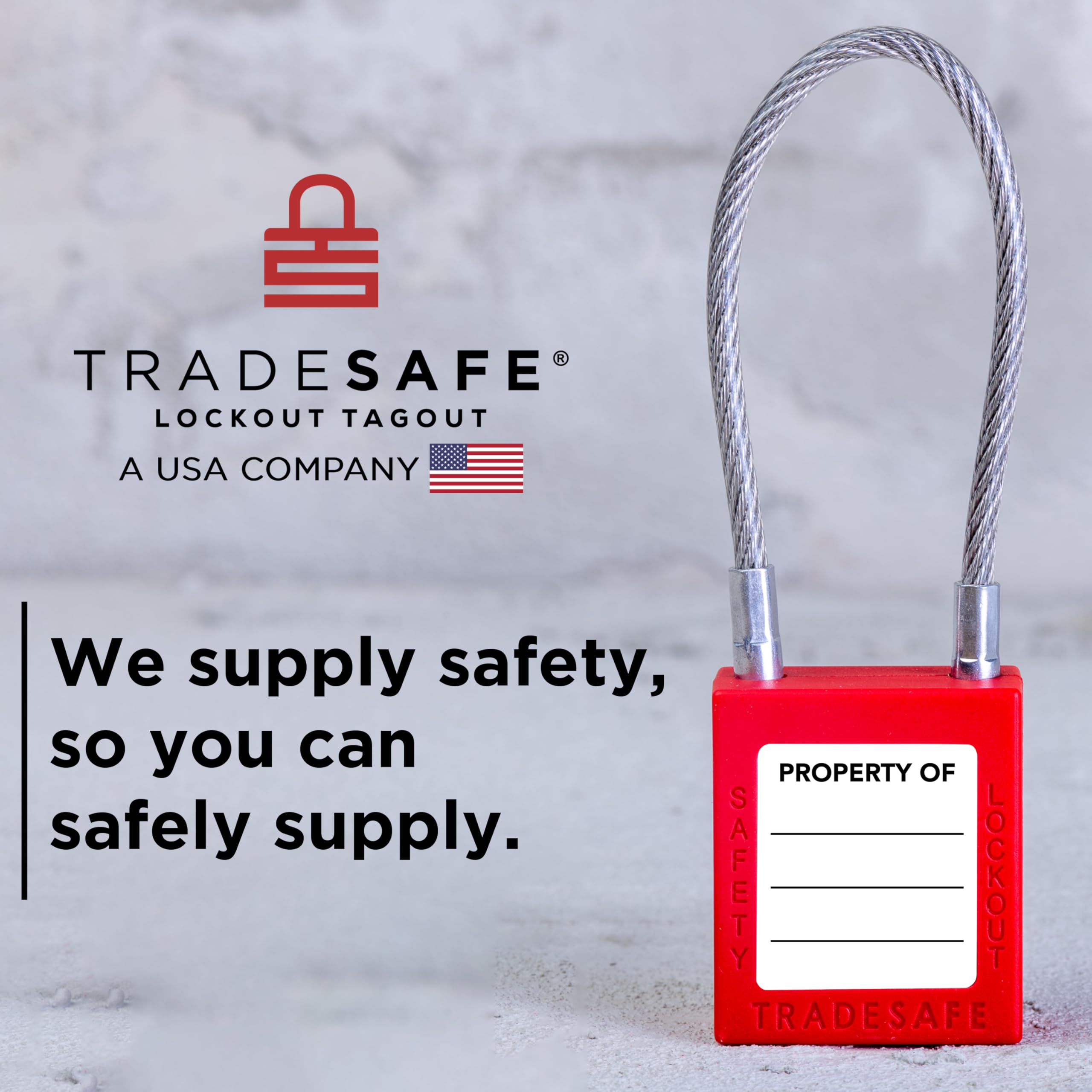 Mua TRADESAFE Lockout Tagout Steel Cable Locks with Keys - 10 Red Keyed ...