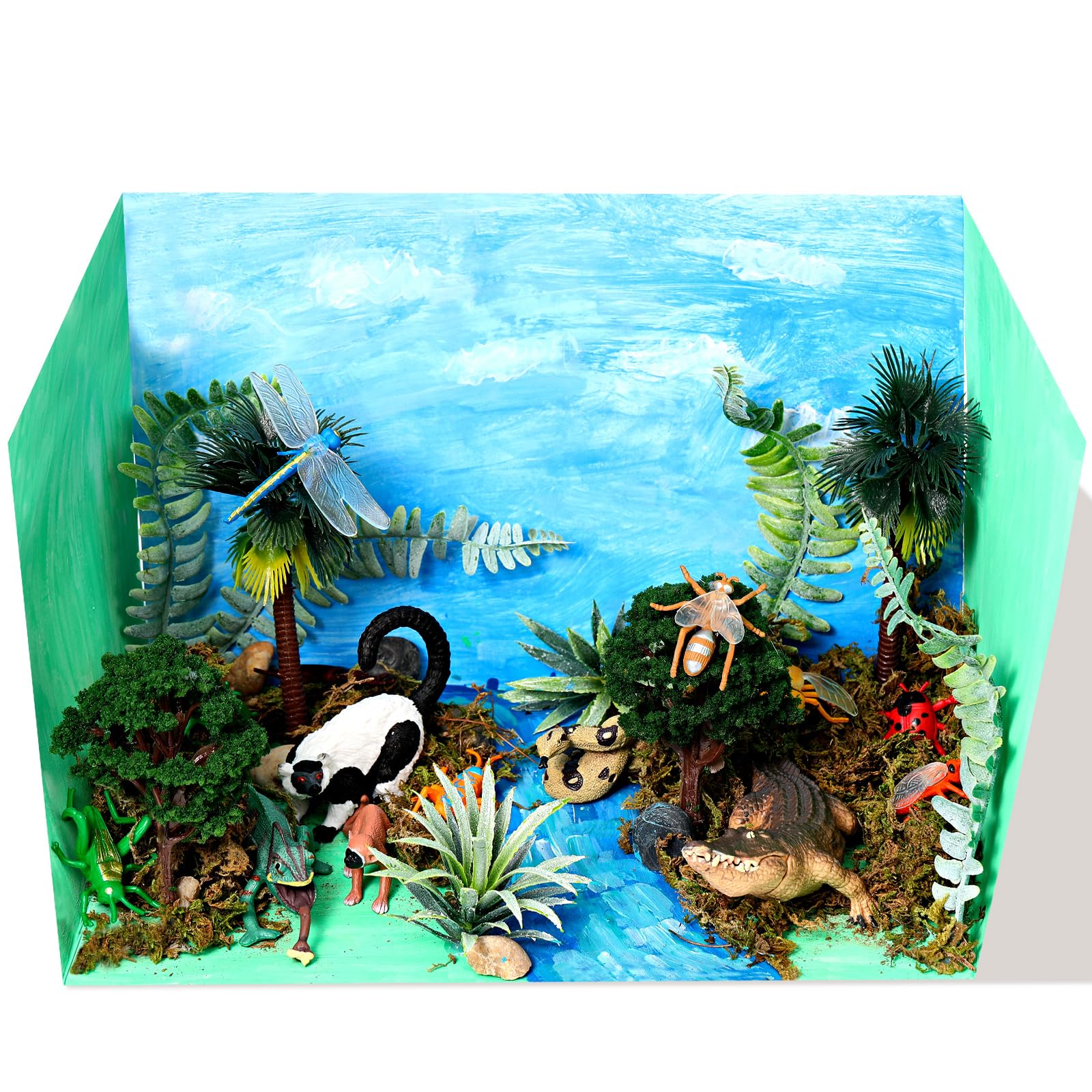 31 Pcs Rainforest Animals Figures Set Rainforest Animals School Diorama ...