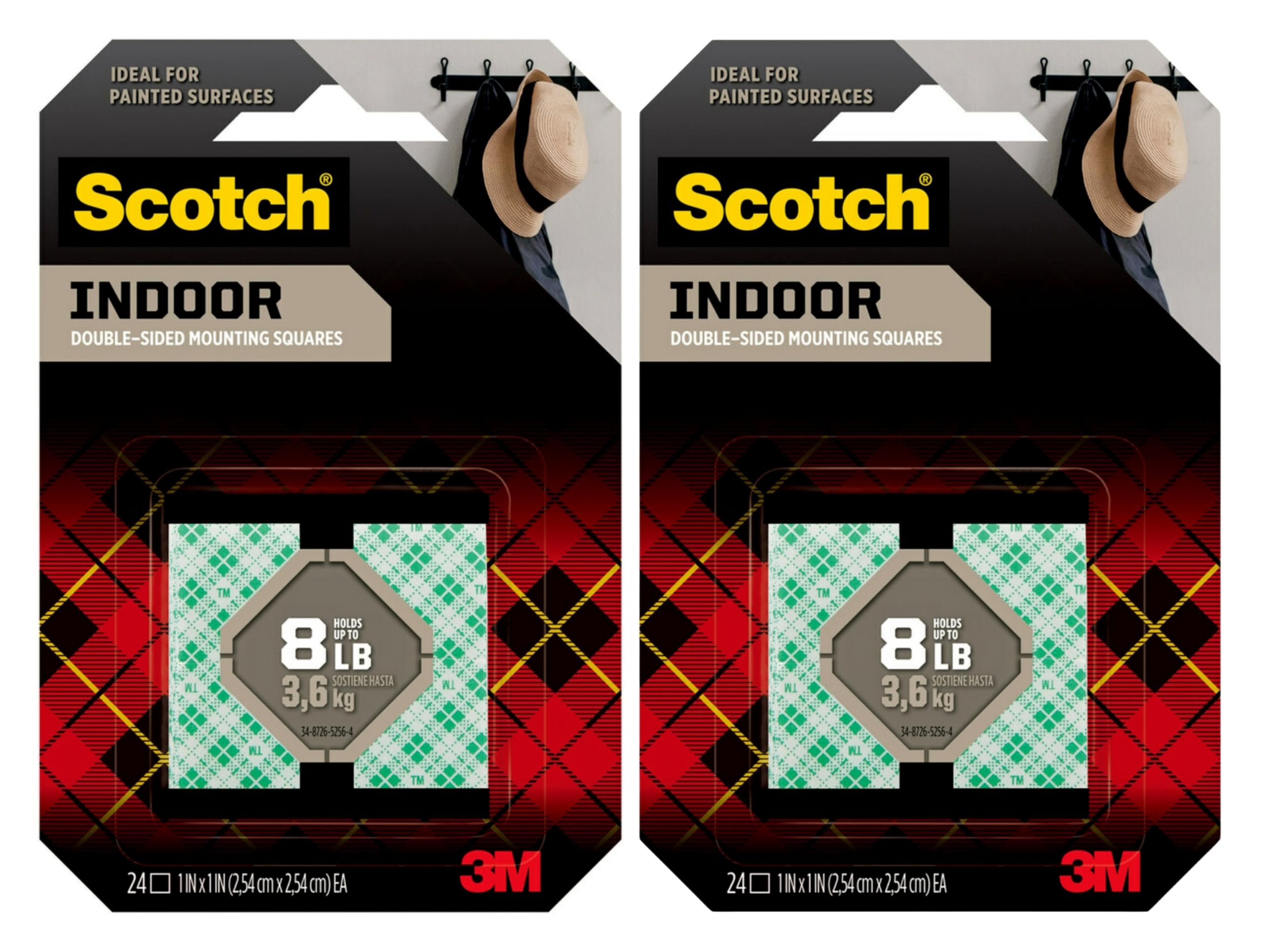 Scotch Heavy Duty 1-Inch Double-Sided Mounting Squares, 2-Pack Foam ...