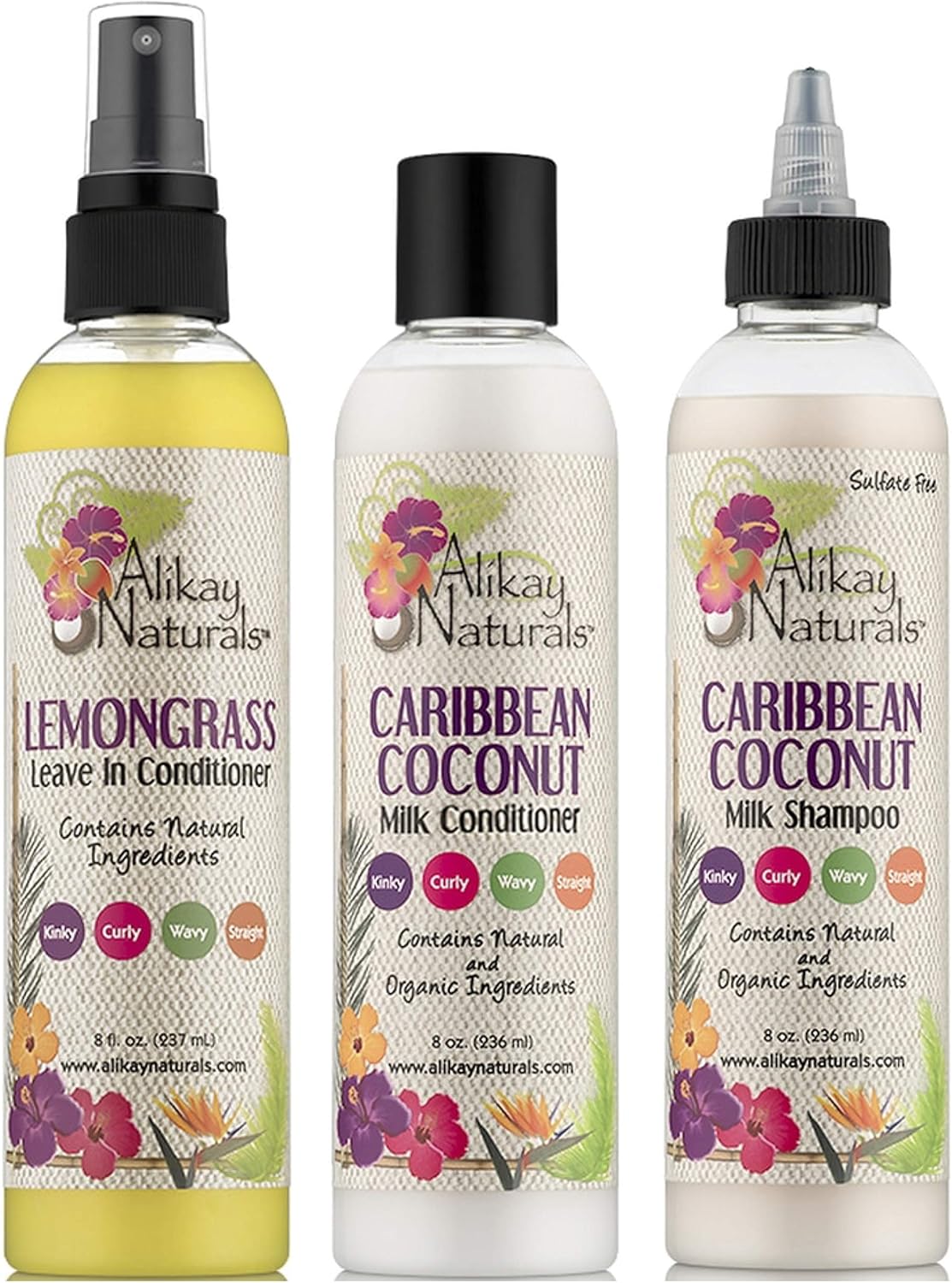 Alikay Naturals Lemon Grass Leave in Conditioner 8oz, Caribbean Coconut ...