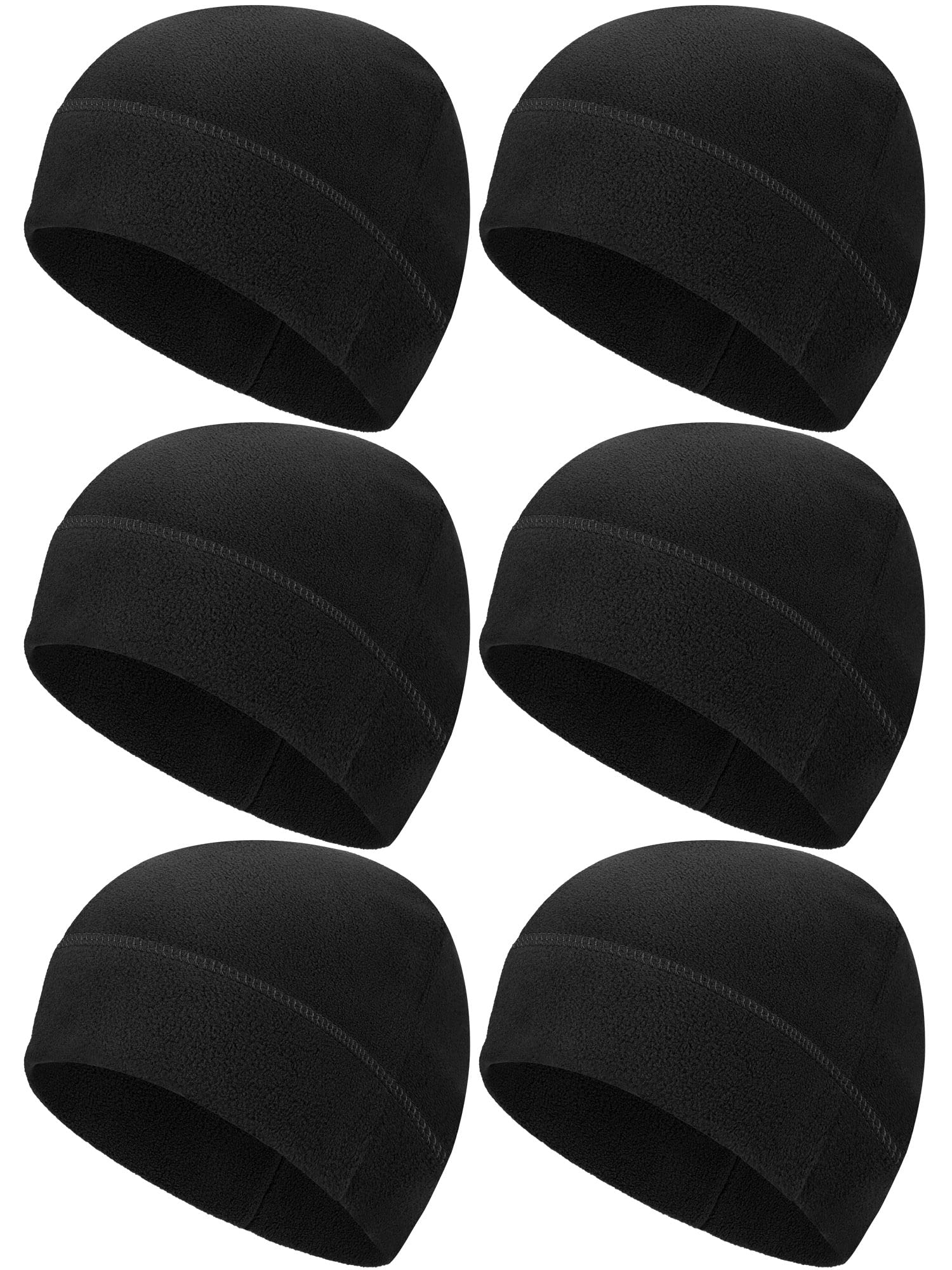 6 Pcs Fleece Skull Cap Men Fleece Beanie Winter Watch Hat Warm Polar ...