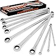 HORUSDY 10-Piece Extra Long Ratcheting Wrench Set with Tool Bag, Metric 8-19mm, CR-V Steel ...