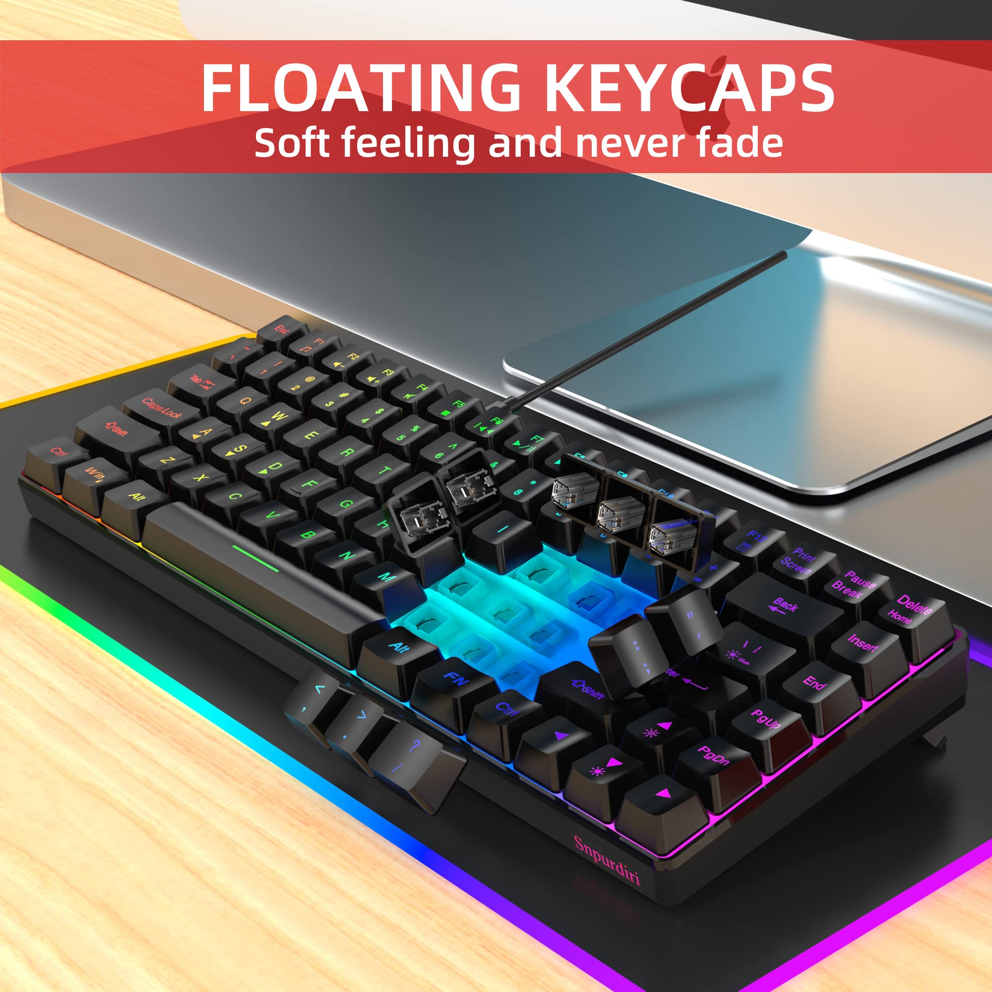 Mua Snpurdiri Wired Gaming Keyboard, Rainbow Backlit Mini Gaming ...