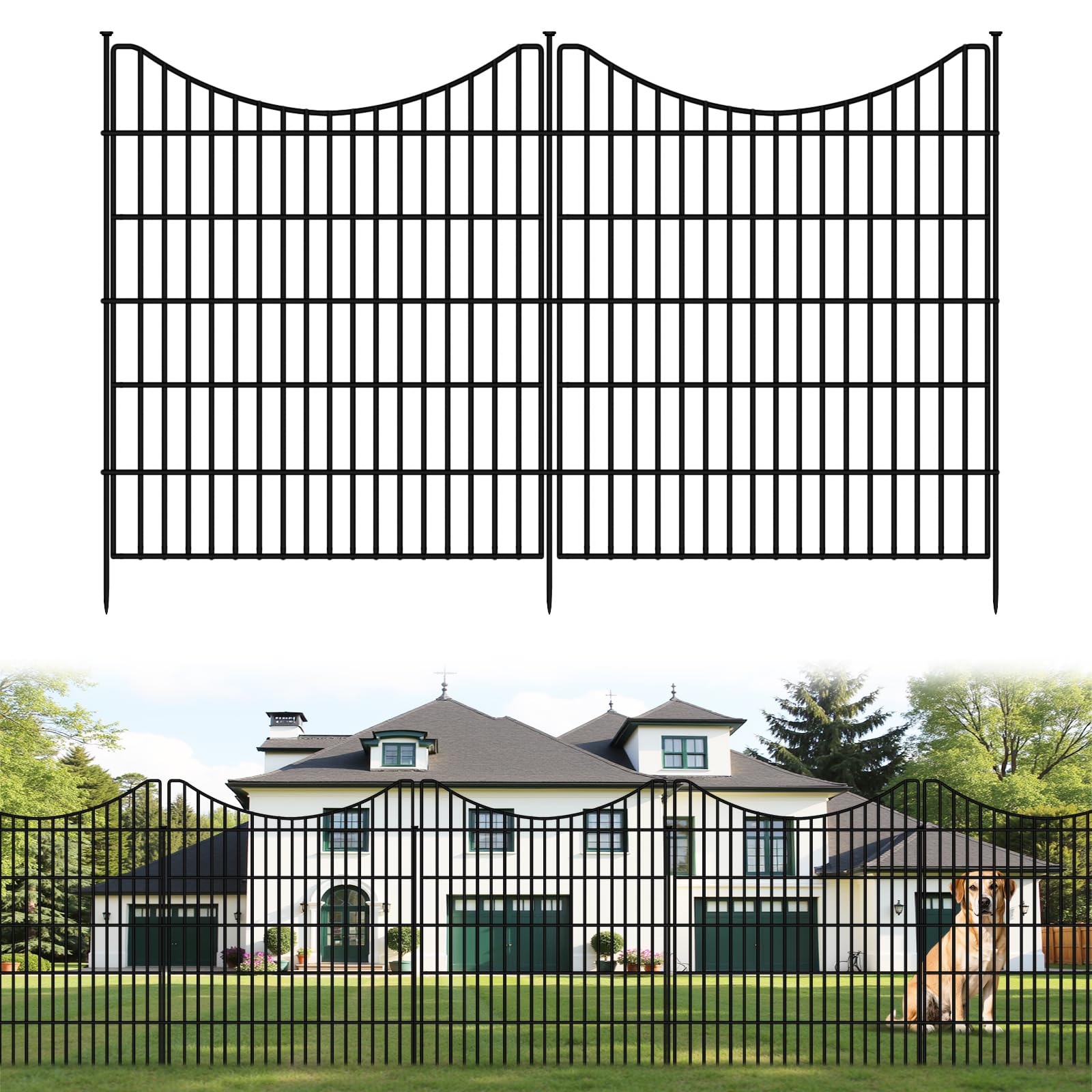 FOKEP Dog Fence Outdoor for Yard, 10 Panels Garden Fence Outdoor, 32 in ...