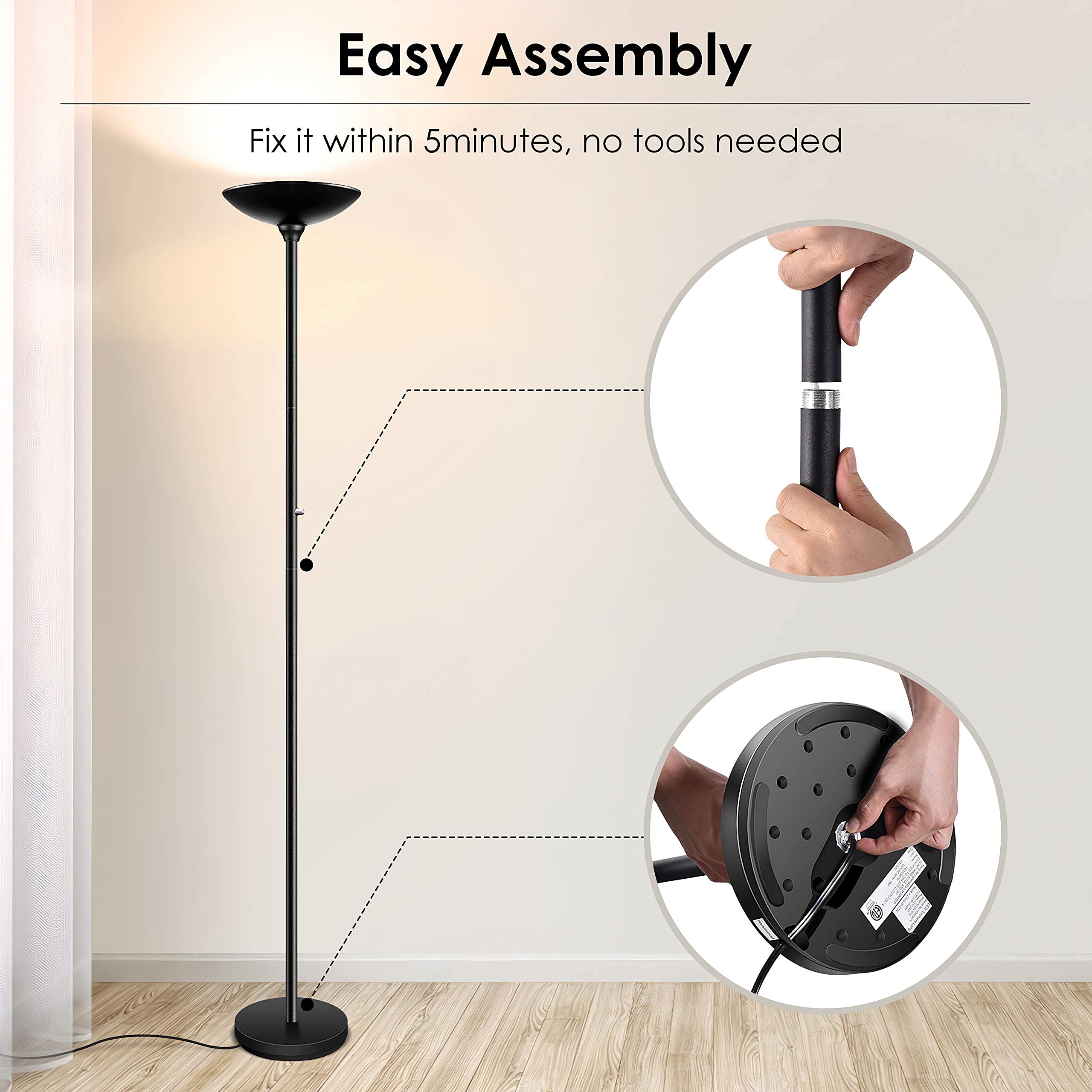 Mua BoostArea Torchiere Floor Lamp, 30W Super Bright LED Standing Lamp ...