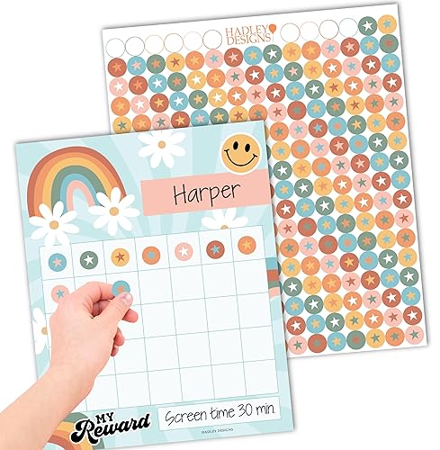 Hadley Designs 25 Retro Sticker Chart For Kids Behavior Chart For Kids ...