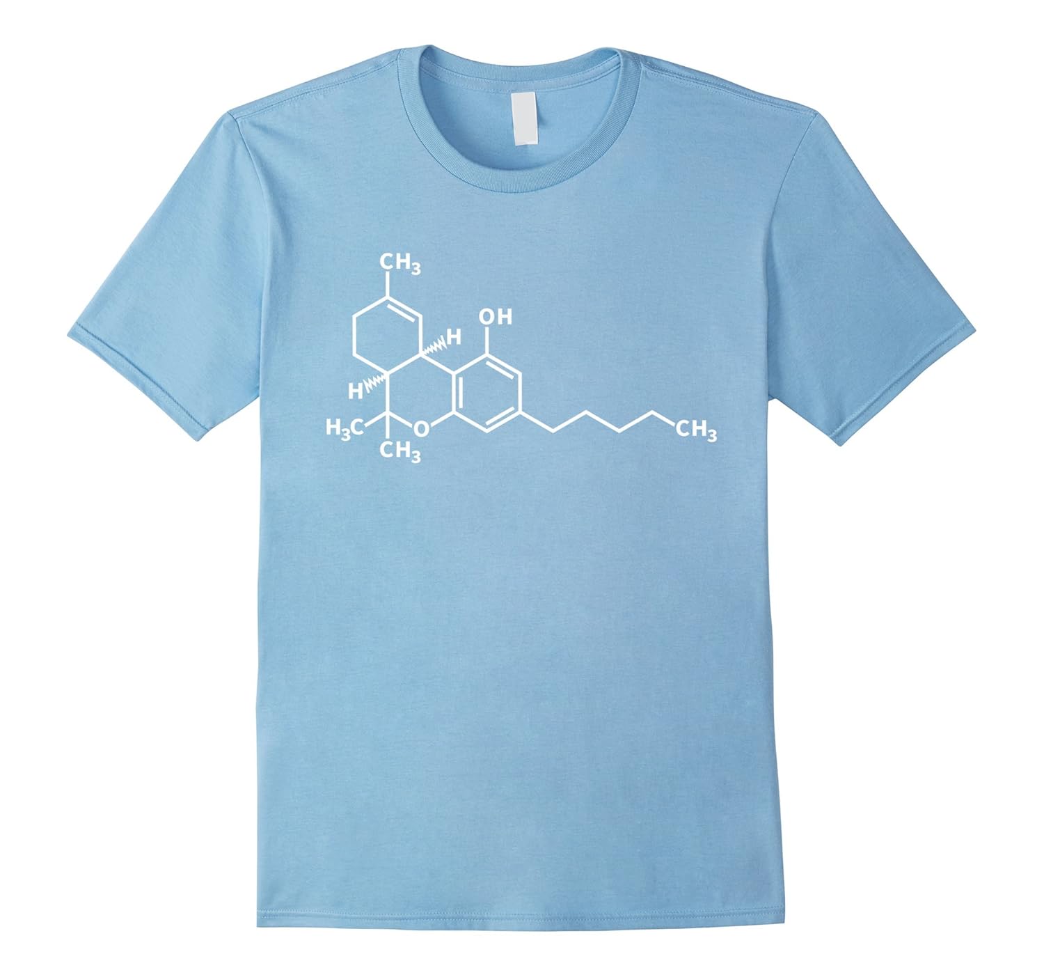 Light Color T-Shirt – THC Molecule Chemistry Formula T-Shirt-4LVS ...