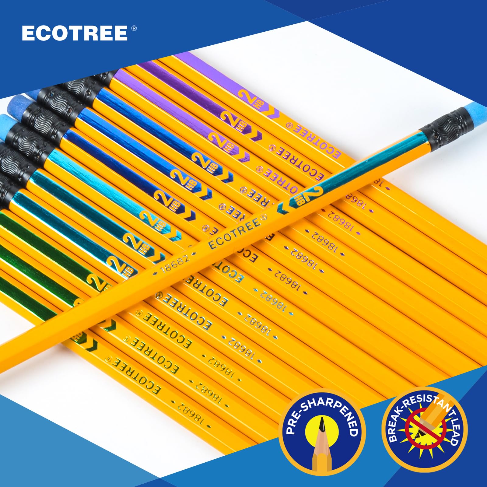 Mua ECOTREE Pencils #2 Wood-Cased HB Pencils, Pre-sharpened Number 2 ...