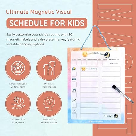 Mua Magnetic Visual Schedule for Kids - Customizable Toddler Routine ...