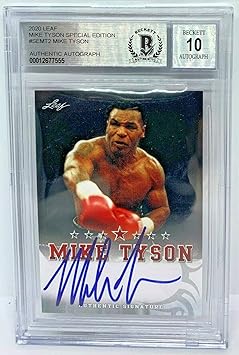 Mike Tyson Signed Leaf Trading Card #SEMT2 Beckett BAS Graded 10 ...