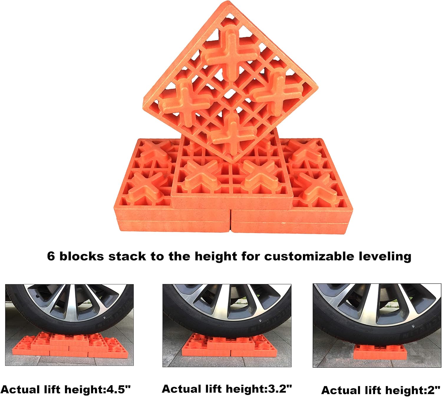 Leveling & Stablilization Camper RV Leveling Blocks Dual Wheel Tire ...