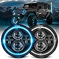 Amazon.com: UNI-SHINE 7 inch Ice Blue Halo led Headlight Hi/Lo Beam ...