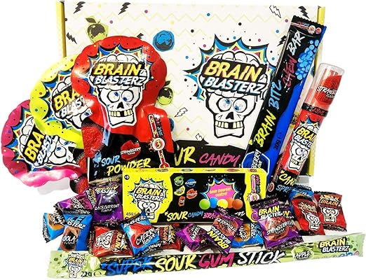 Brain Blasterz Sour Sweets Treat Box - Hard Sour Candy, Brain Breakerz ...