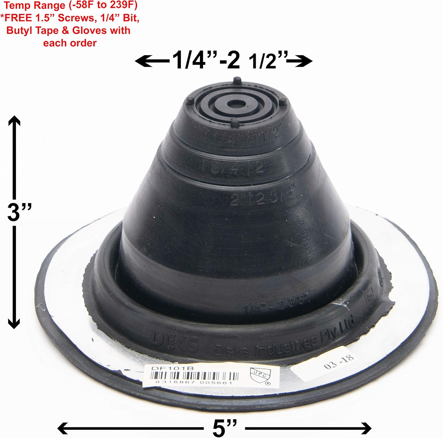 EAGLE 1 EPDM Flexible Roofing Pipe Flashing Boots - On Site Adjustable ...