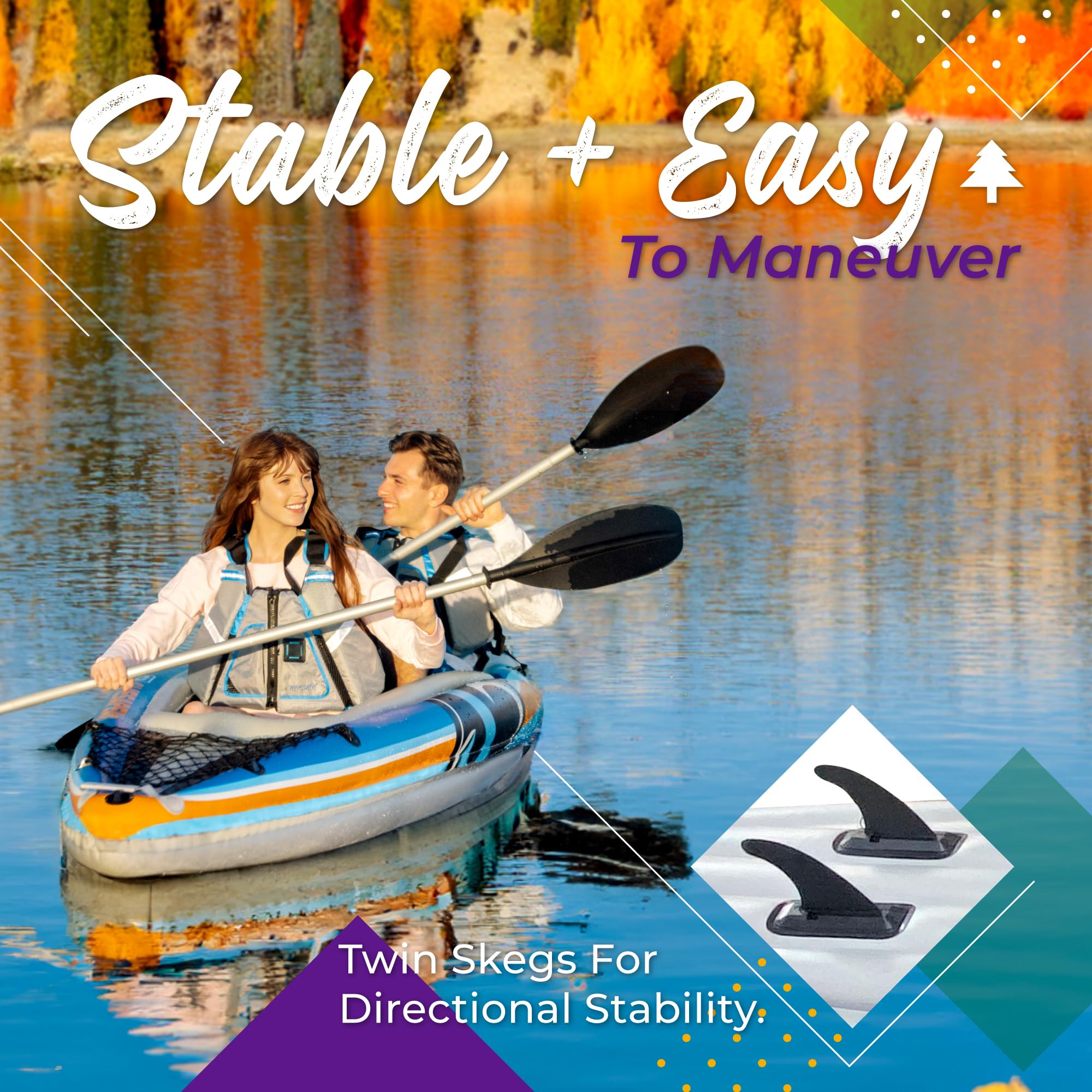 Mua Sunlite Sports 2 Person Inflatable Kayak with Sunshade Canopy, High ...