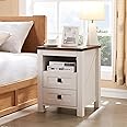 Amazon.com: RedLemon Farmhouse Nightstand with Charging Station, Rustic ...