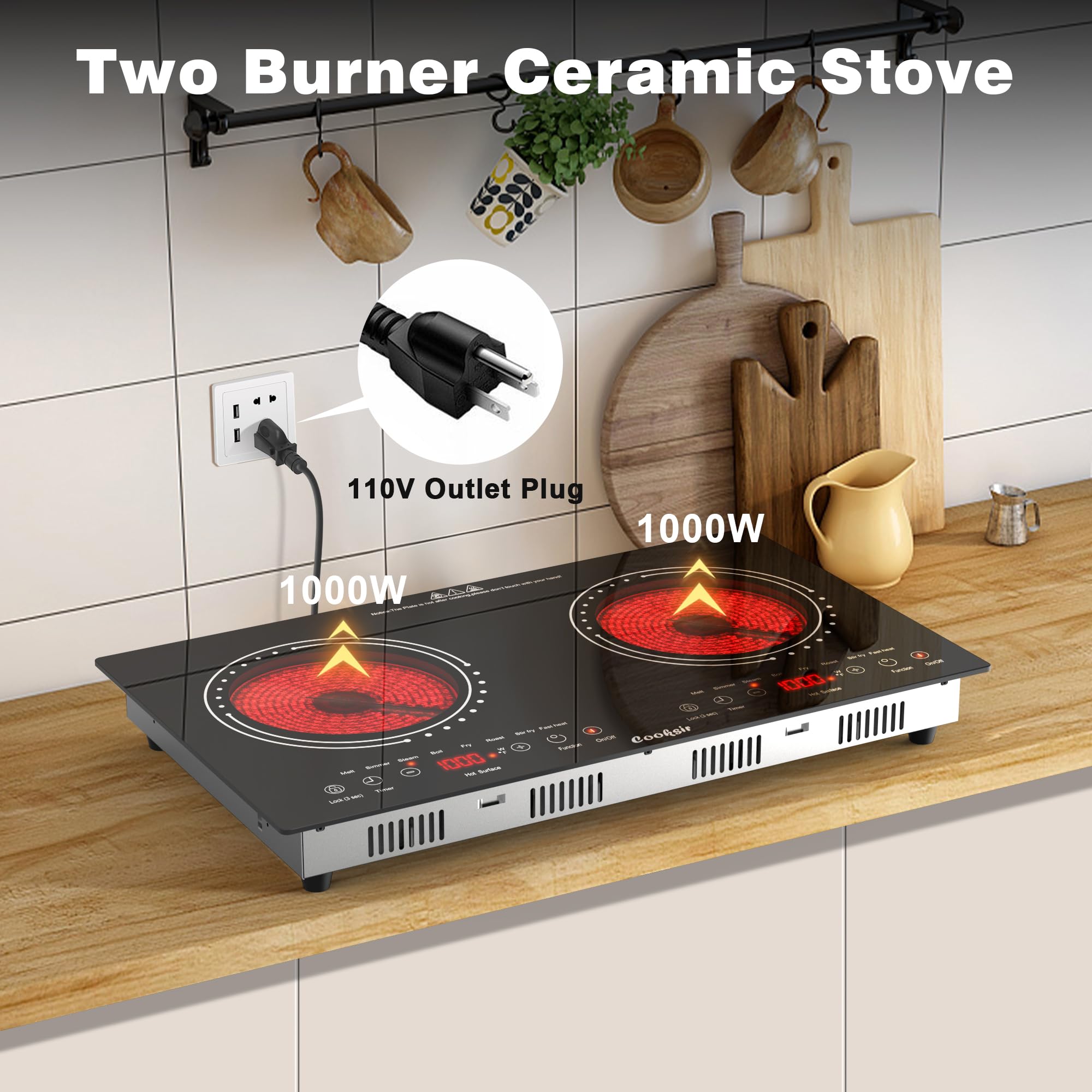 Mua 2 Burner Electric Cooktop - 24 Inch Built-in & Countertop Electric ...