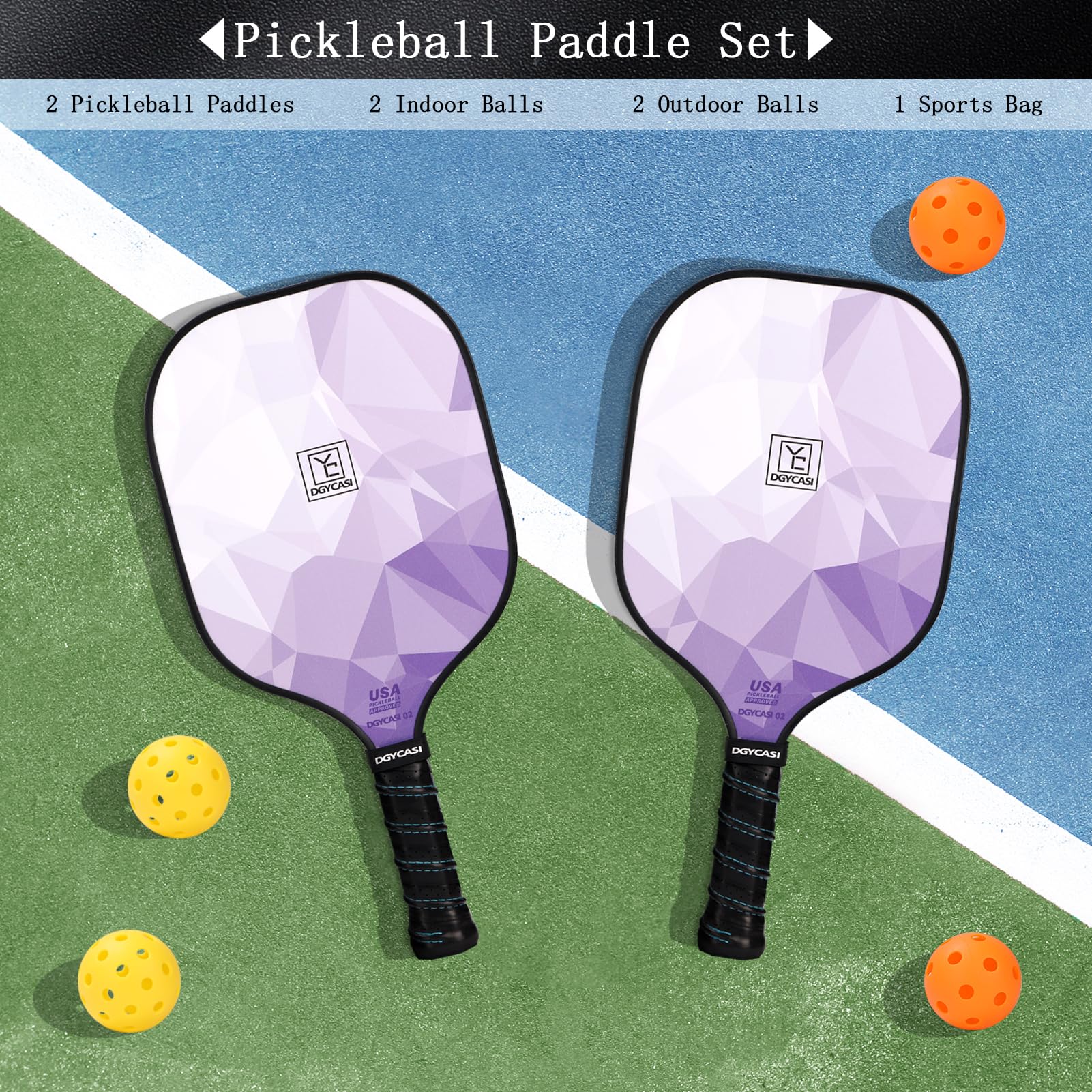 Mua Pickleball Paddles Set of 2, USAPA Approved, Fiberglass Surface ...