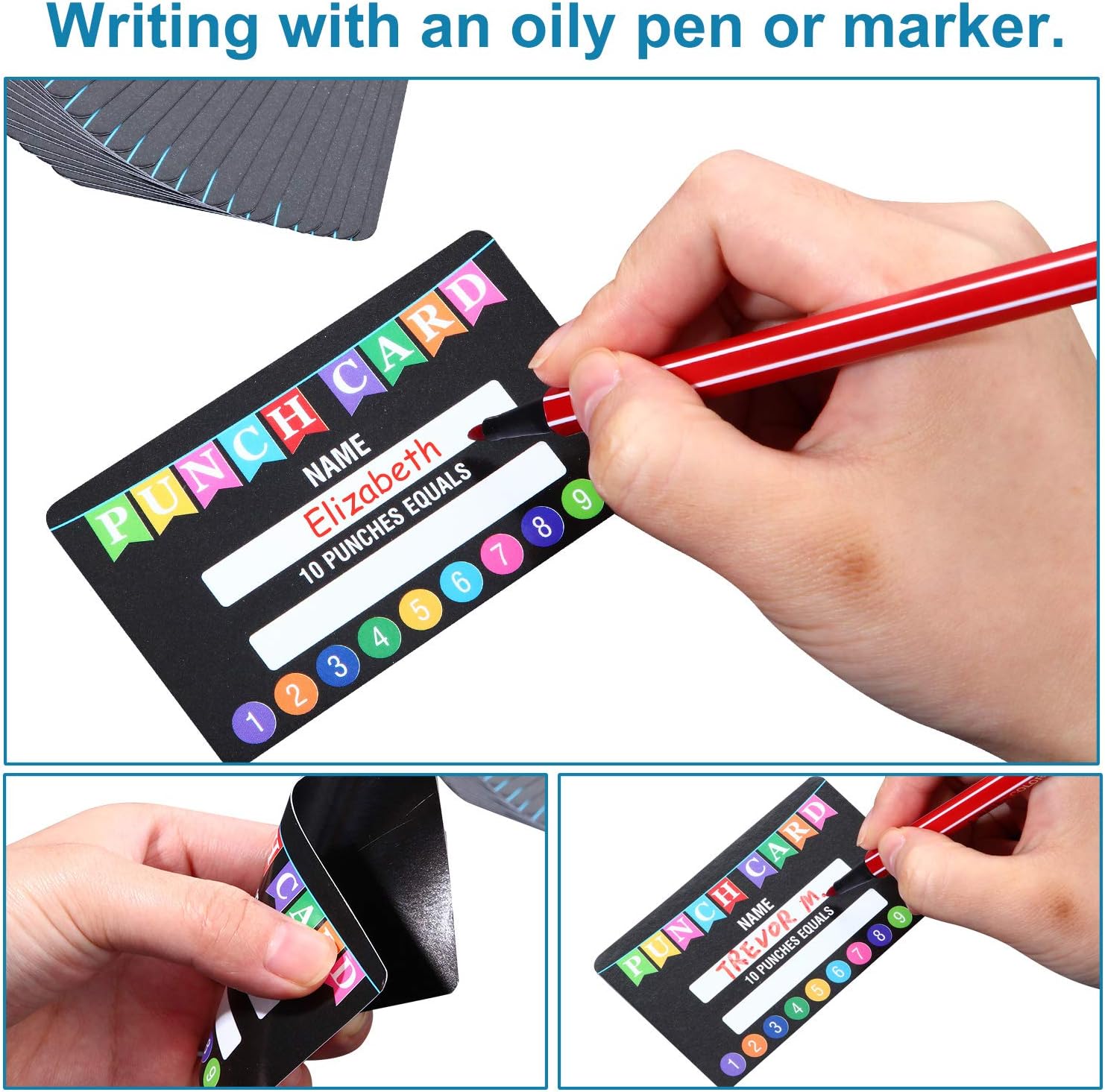 200 Pieces Punch Cards Classroom Reward Card Behavior Incentive Loyalty ...