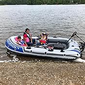 Intex Excursion 4, 4-Person Inflatable Boat Set with Aluminum Oars and ...