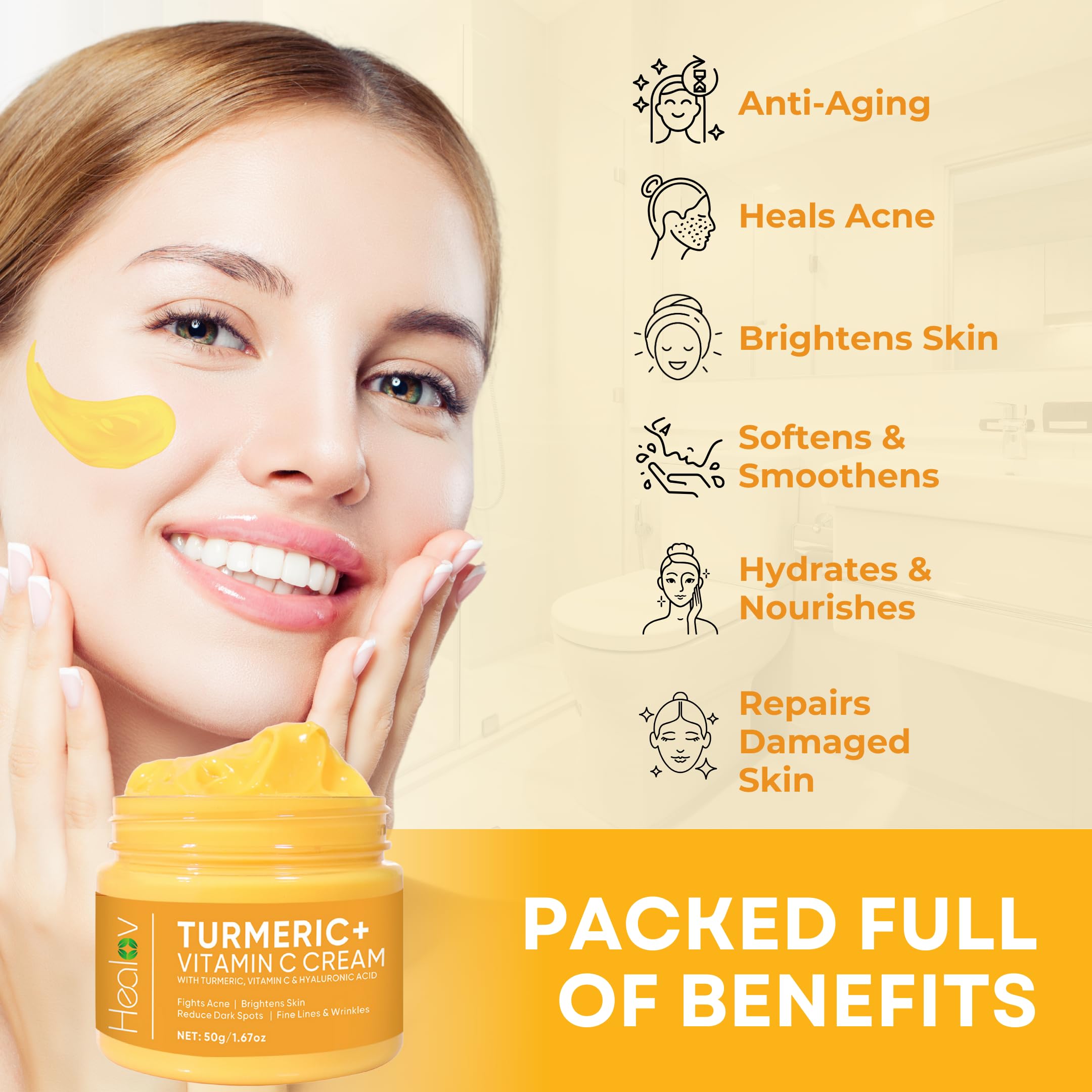 Mua Turmeric Face Cream for Face & Body - All Natural Turmeric Skin ...