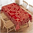 Amazon.com: Swono Dragon Rectangle Tablecloth Traditional Flying Mascot ...