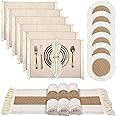 Amazon.com: Boho Macrame Table Runner Placemat and Coaster Set of 13, Rustic Table Runner with ...