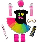 Womens I Love the 80's Disco 80s Costume Outfit Accessories: Amazon.co.uk: Clothing