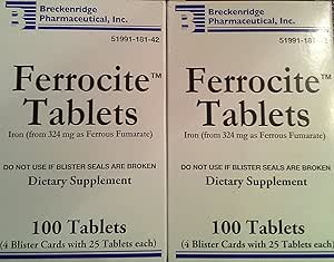 Amazon.com: [2 Pack] Ferrocite® Tablets 100 Ct. *Compare to Hemocyte ...