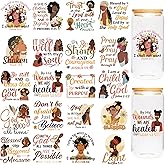 Amazon.com: AFRITEE UV DTF Cup Wrap Stickers - 20 Sheets Black Girls UV DTF Cup Wraps for 16 oz ...