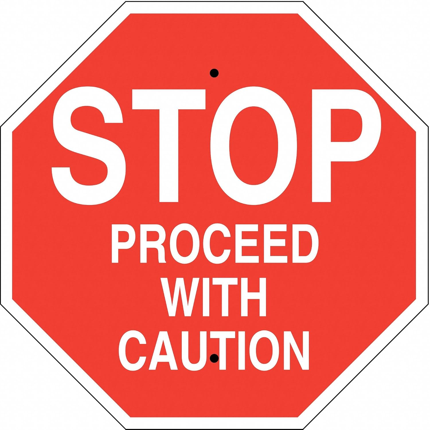 Brady 124559 Traffic Control Sign, Legend"Stop Proceed with Caution ...