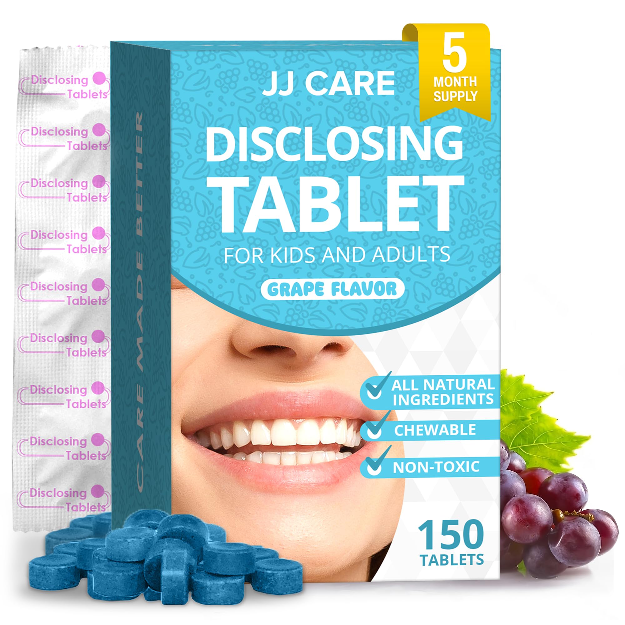 Mua JJ Care Plaque Disclosing Tablets for Teeth - 150 Count Grape ...