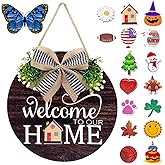 Amazon.com: Interchangeable Welcome Sign Wreath for Front Door ...