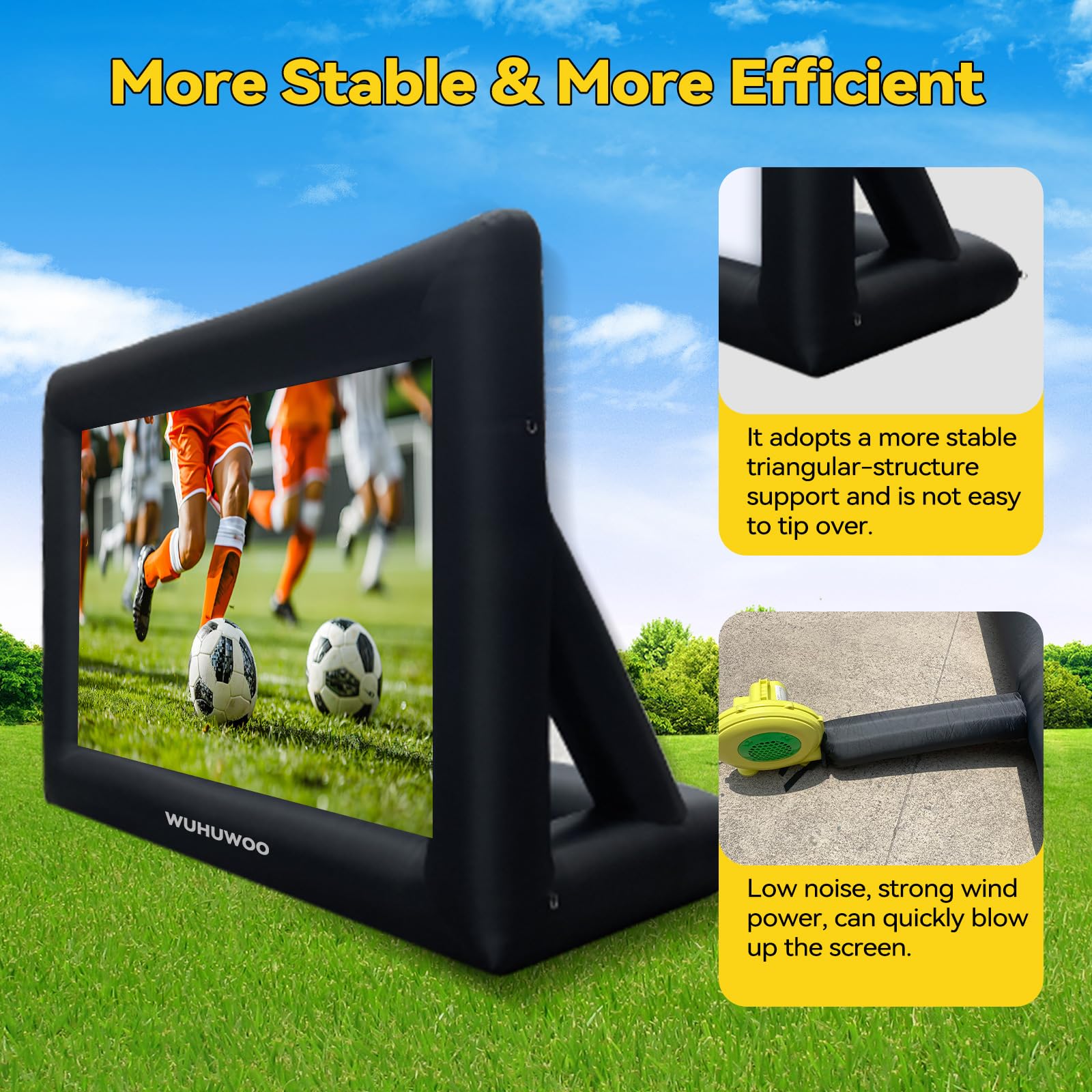 Inflatable Movie Screen Outdoor, 20FT Blow Up Projector Screen For ...