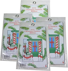 Amazon.com: Good Old Value 30ft Red Plastic Outdoor Christmas Ribbon ...