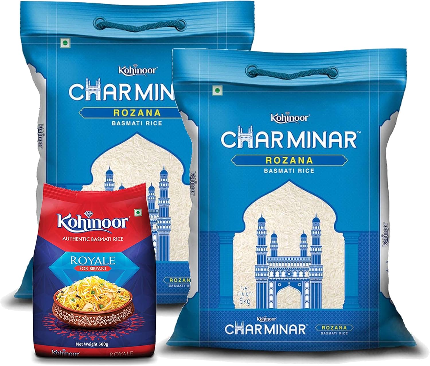 Kohinoor Charminar Rozana Basmati Rice 5 Kg (Pack of 2) + Royale ...