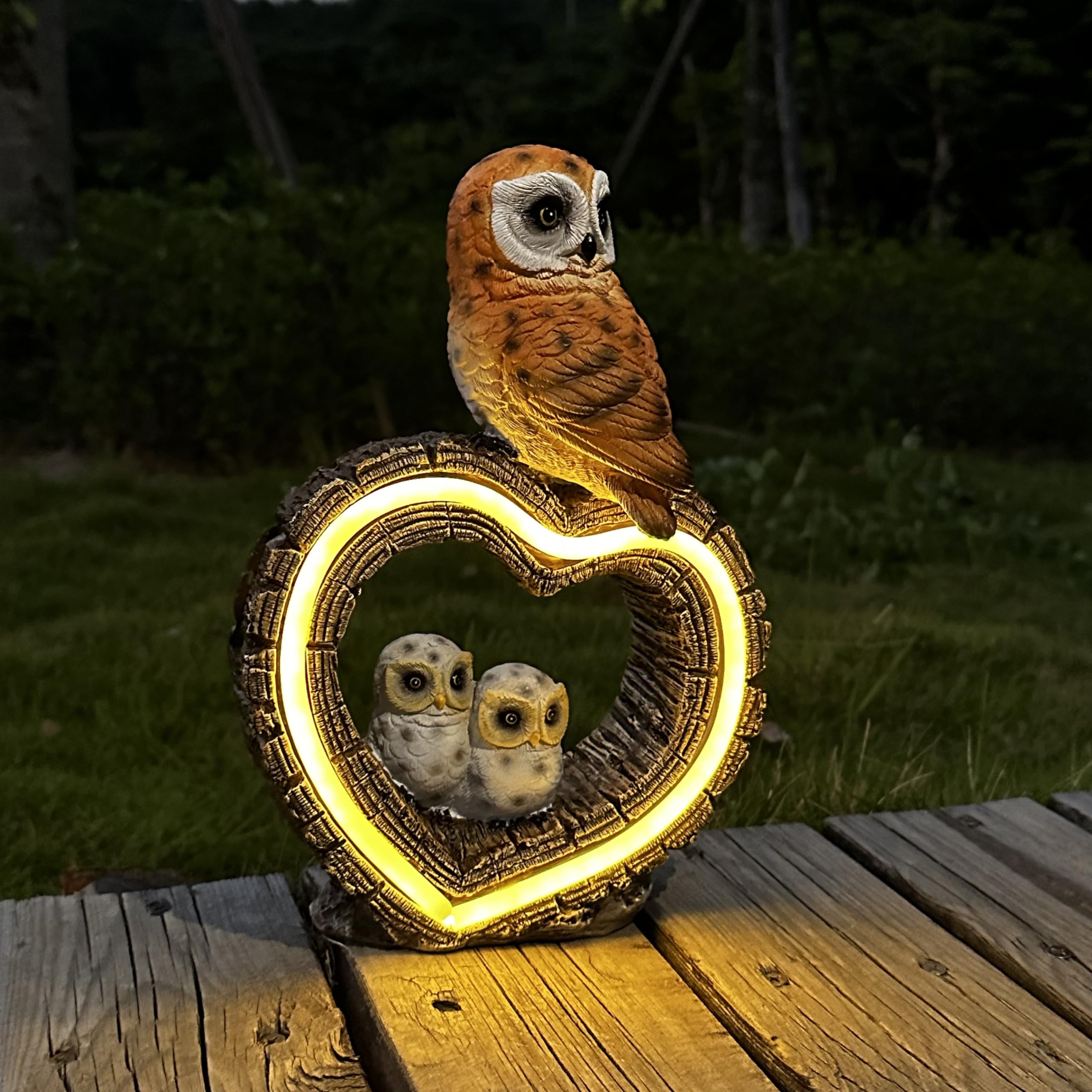 xxoasis Solar Outdoor Garden Statue, Garden Decor Waterproof Solar Owl ...