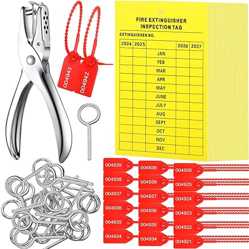 Monthly Fire Extinguisher Inspection Tags Set Including 2025-2027 ...