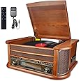 Amazon.com: BIGMONAT Record Player Vinyl Turntable Stereo Bookshelf Speakers, Vintage Hi-Fi ...