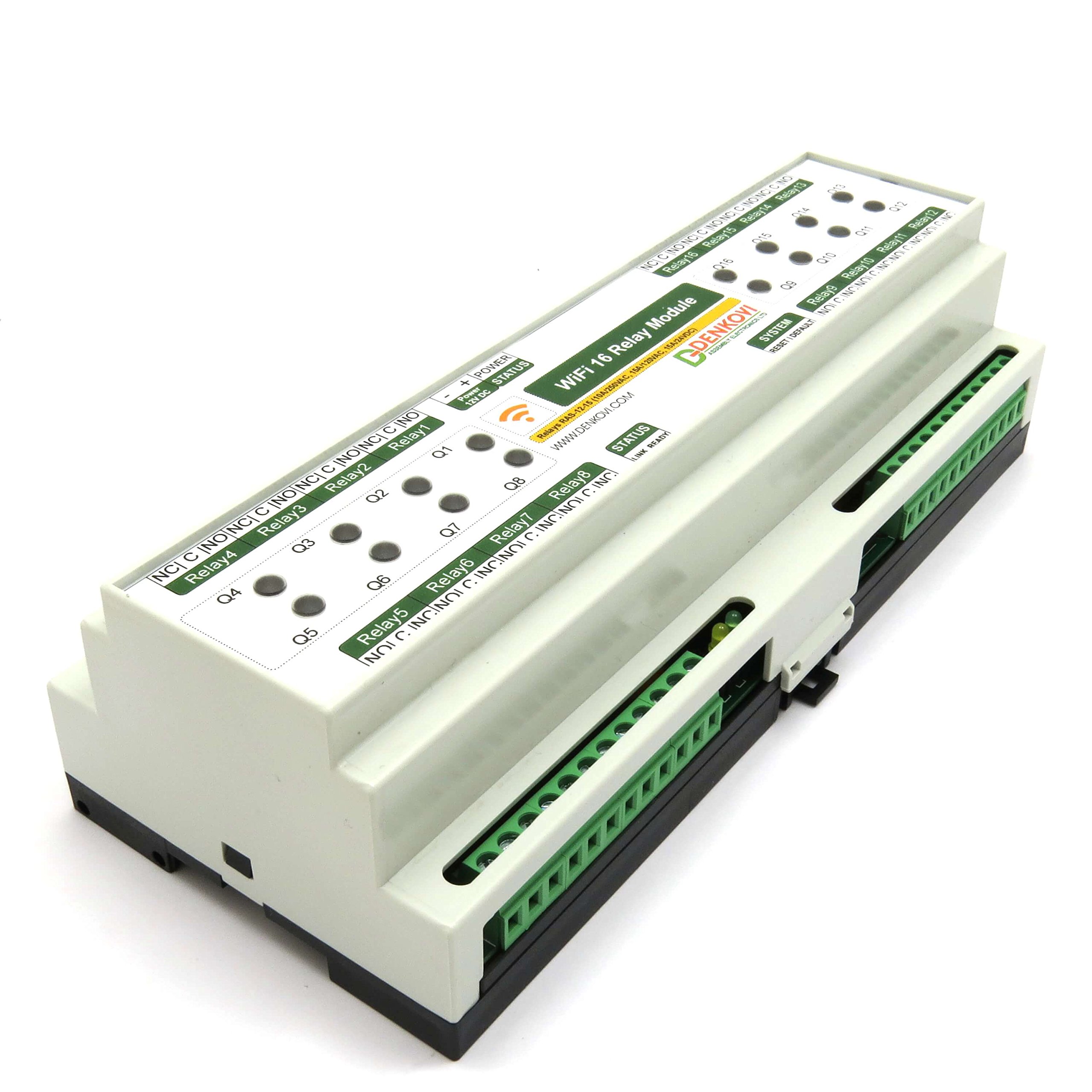 Buy WiFi 16 Relay Module, TCP/IP, UDP, Virtual Serial Port - DIN Rail ...