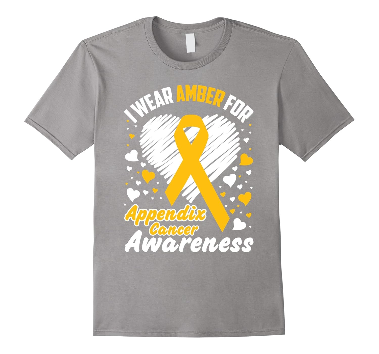 I Wear Amber For Appendix Cancer Awareness T-Shirt-CL – Colamaga