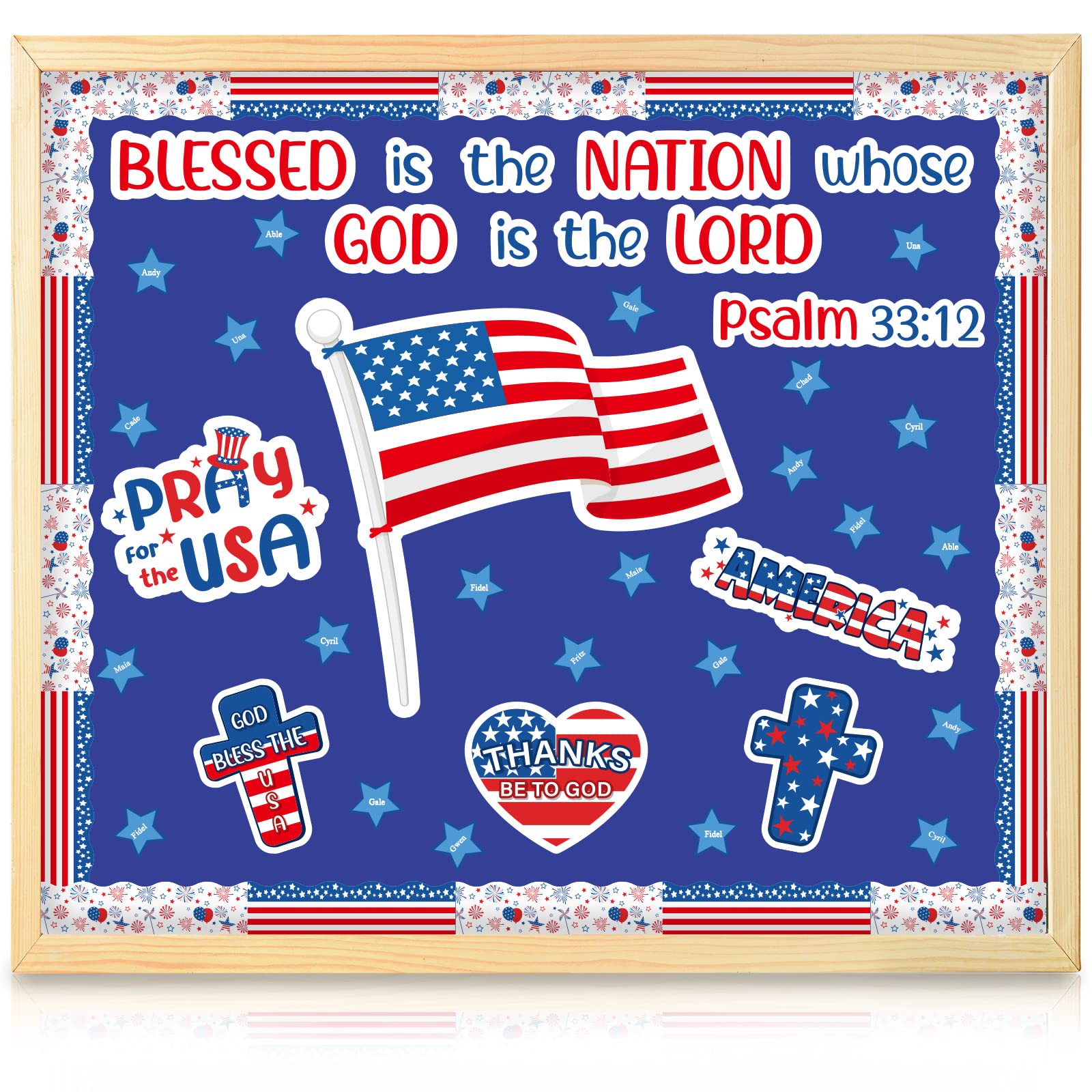 Sabary 120 Pcs Patriotic Faith Bulletin Board Set Independence Day ...