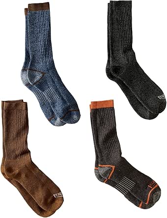 Dickies Men's 4 Pairs Cotton Blend Crew Performance Work Socks 6-12 ...