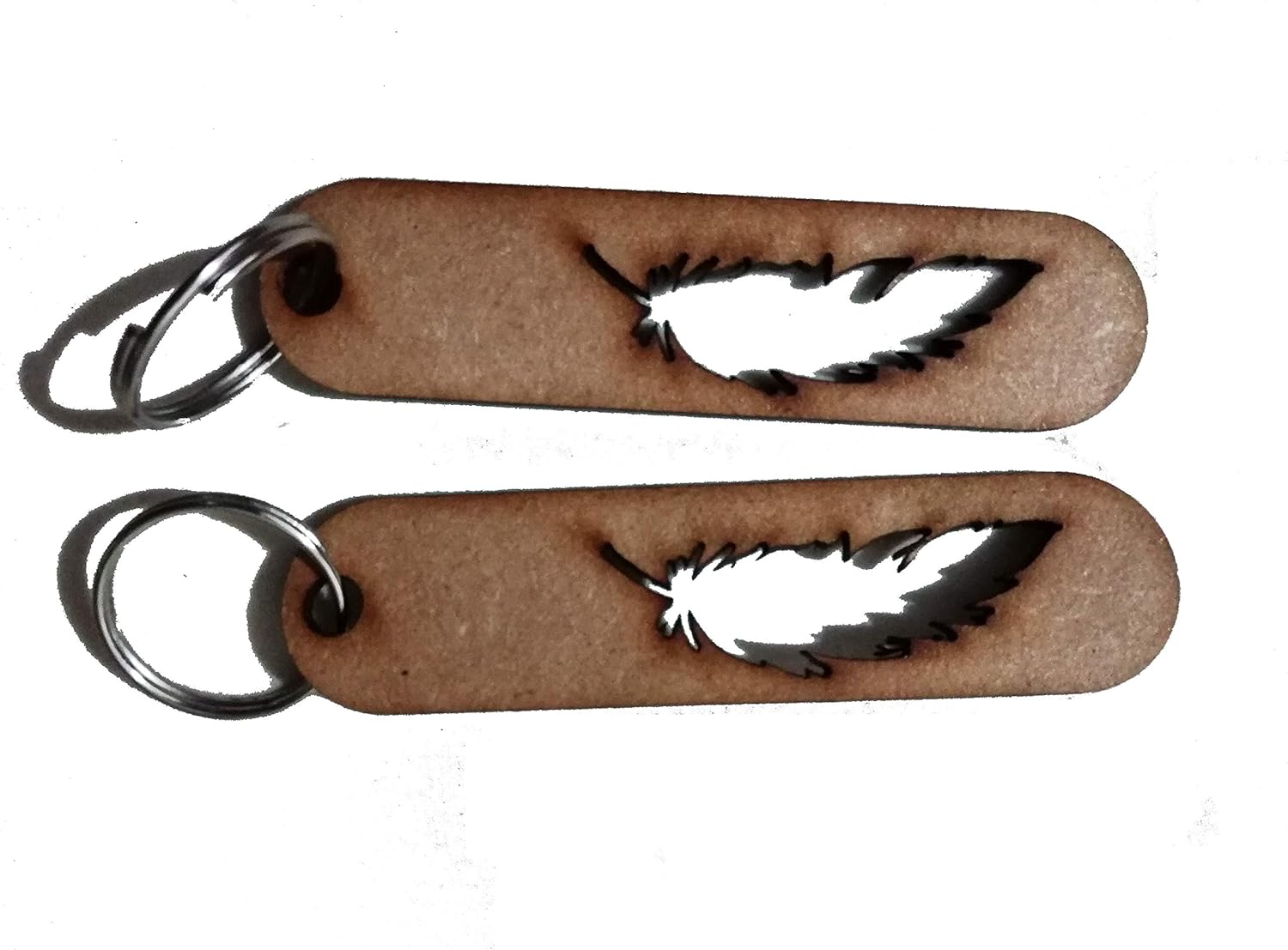 LEAF CARVED WOODEN KEYCHAIN (SET OF 3) (CAN ALSO BE USED FOR DIY RESIN ...