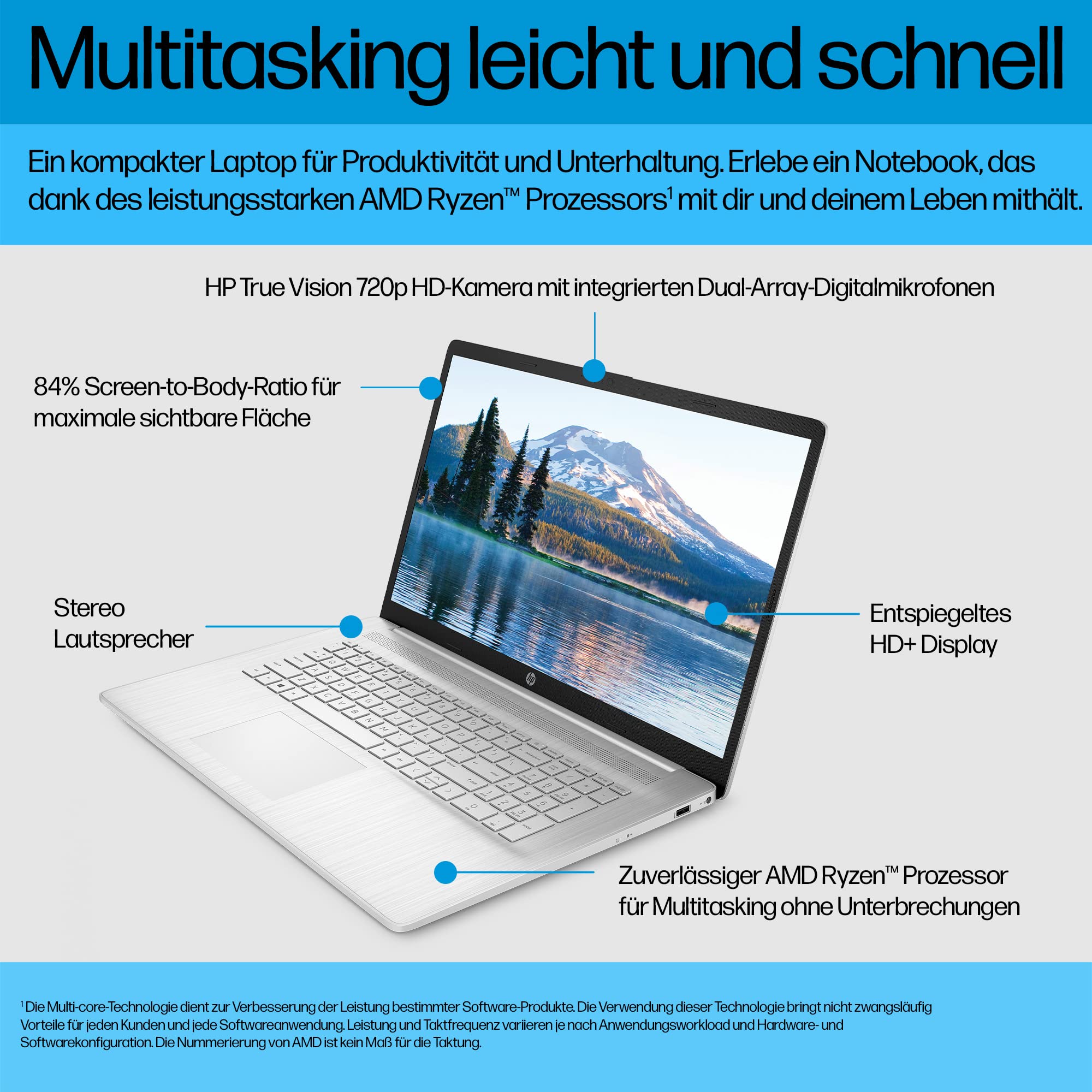 Mua HP Laptop mit 17,3 Zoll (43,9 cm) FHD IPS Display, AMD Ryzen 5 ...