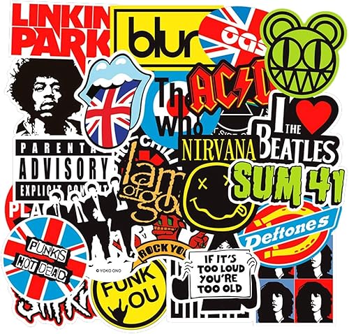 Band Stickers Rock Roll Punk Hip Hop Music[50pcs]Nirvana Beatles ...