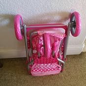 Amazon.com: Precious Toys, Pink & White Polka Dots Foldable Doll ...